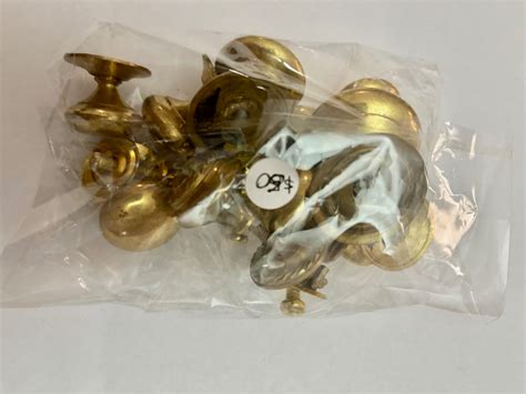 Twelve Mixed Antique Brass Drawer Pull Handles Northam Secondhand