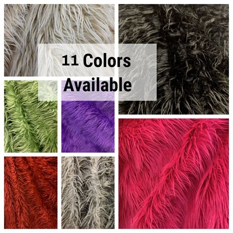 Mongolian Long Pile Fake Faux Fur Fabric By The Yard