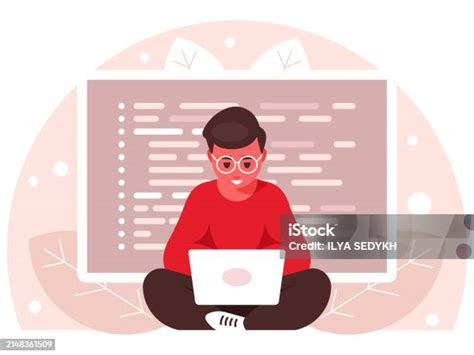 Programmer In Lotus Pose Stock Illustration Download Image Now