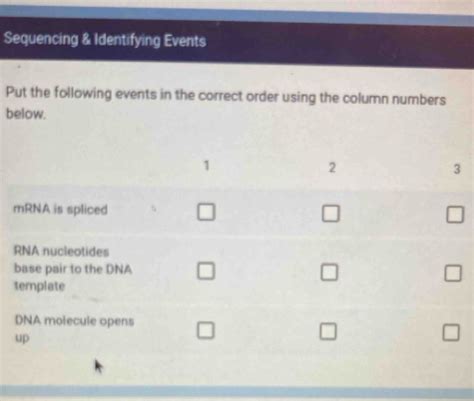 Solved Sequencing And Identifying Events Put The Following Events In The
