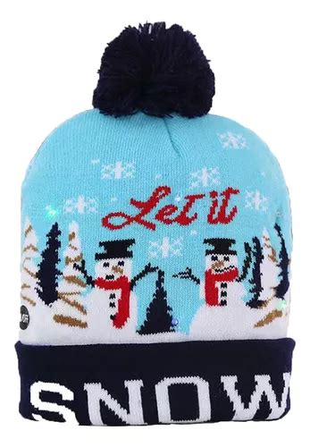 Gorro De Punto Navideño Para Niños Adultos Con Luces Led 1pz Meses
