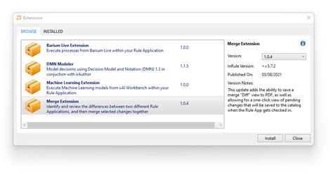 Managing Extensions Inrule Technology