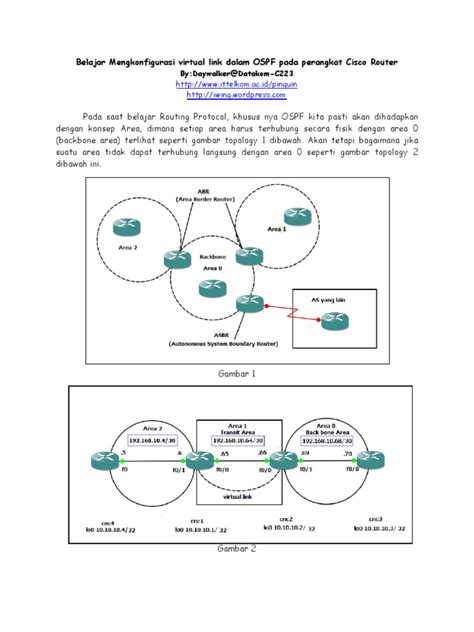 Belajar Mengkonfigurasi Virtual Link Dalam Ospf Pada Perangkat Cisco Router Pdf