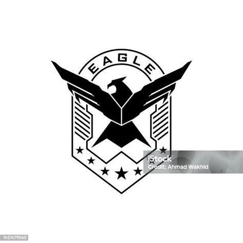 배지 방패 디자인 템플릿의 군사 독수리 기호 디자인 군사 전술 병기 보안을위한 엠블럼 기호 개념에 대한 스톡 벡터 아트 및 기타