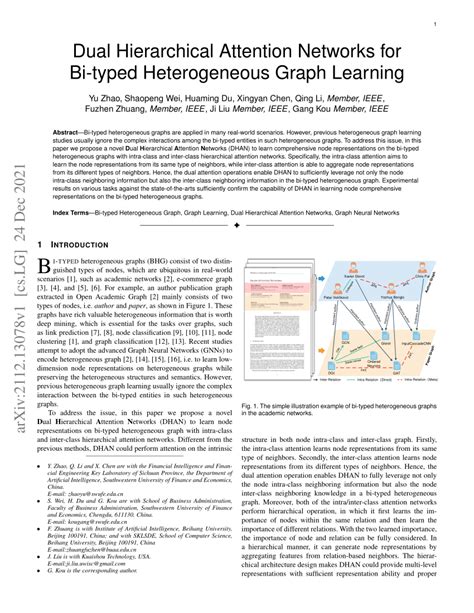 Pdf Dual Hierarchical Attention Networks For Bi Typed Heterogeneous Graph Learning