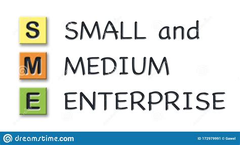 Sme Initials In Colored 3d Cubes With Meaning In French Language Stock