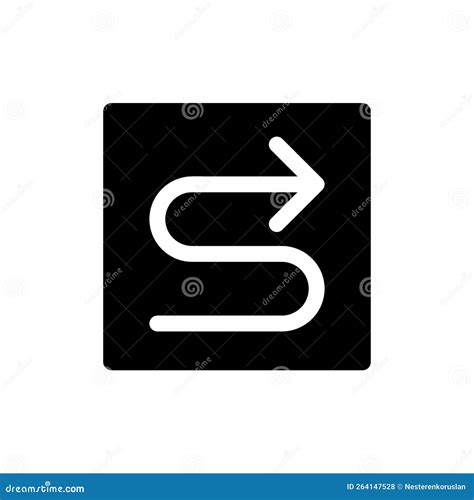 Right Winding Road Arrow Black Glyph Ui Icon Stock Vector Illustration Of Concept Highway