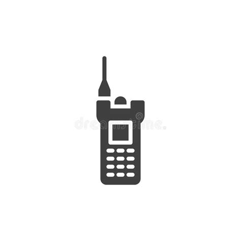 Handheld Radio With Antenna Vector Icon Stock Illustration