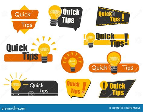 Quick Tips Hint Tooltip For Website Stock Vector Illustration Of