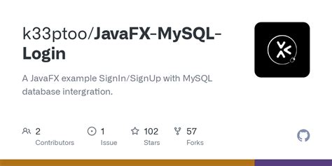 Github K Ptoo Javafx Mysql Login A Javafx Example Signin Signup