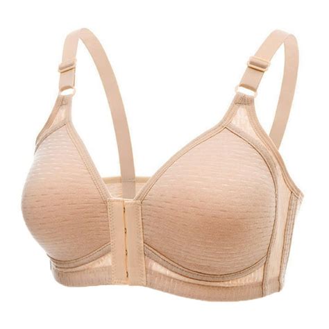 Ozmmyan Wirefree Bras For Women Plus Size Front Closure Lace Bra