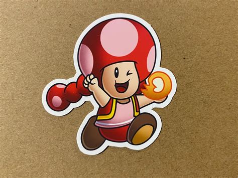 Super Mario Bros Wonder Fire Toadette L Vinyl Sticker Etsy