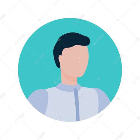 经纪人在圆形框架中的面部肖像孤立的卡通风格的人。素材图片免费下载 千库网