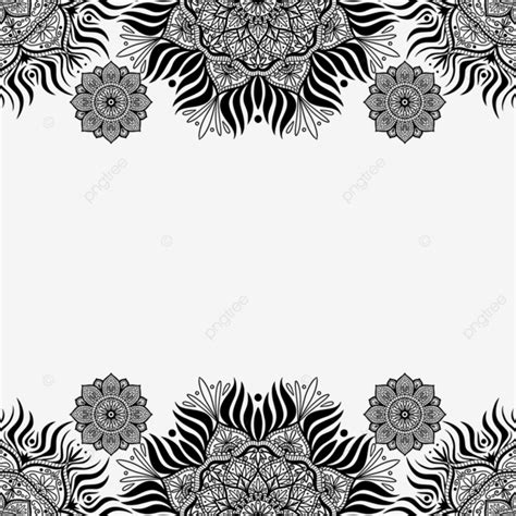 Thai Mandala Pattern Border Ornament Black Pattern Mandala Frame