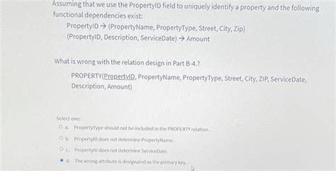 Solved Assuming That We Use The Property D Field To Uniquely