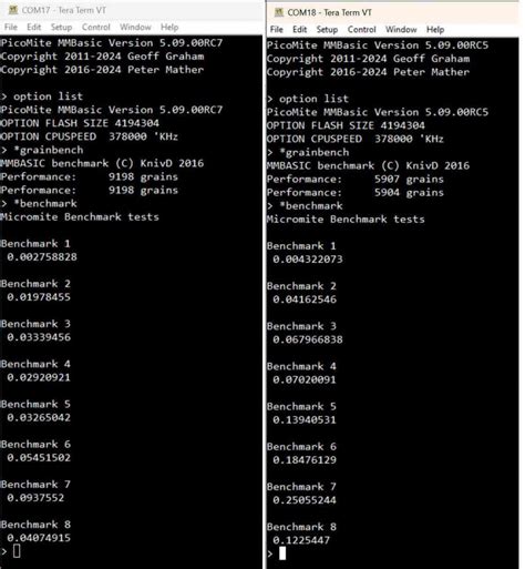 Overclocked To 378mhz Rp2350 On Left 2040 On Right