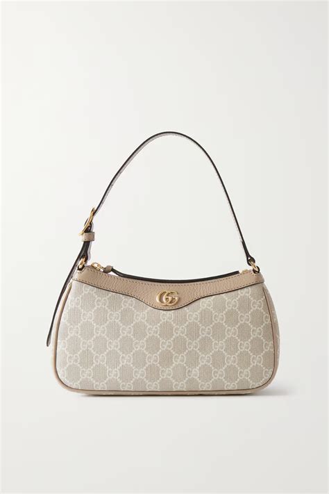 Gucci Ophidia Embellished Textured Leather Trimmed Printed Coated