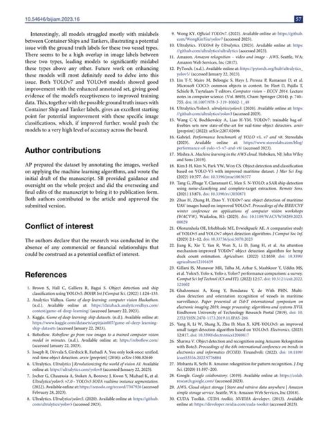 Object Detection And Ship Classification Using Yolo And Amazon Rekognition Pdf