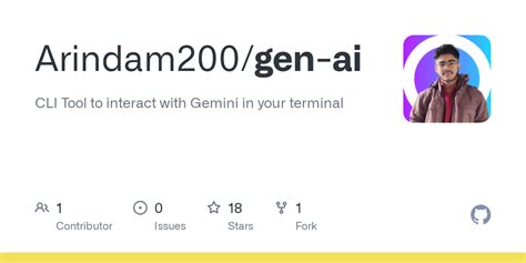 Github Arindam200gen Ai Cli Tool To Interact With Gemini In Your
