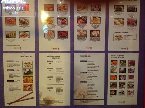 Carta Del Restaurante Mei Hua Valencia Carrer Santos Justo Y Pastor
