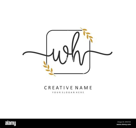 W H Wh Initial Letter Handwriting And Signature Logo A Concept