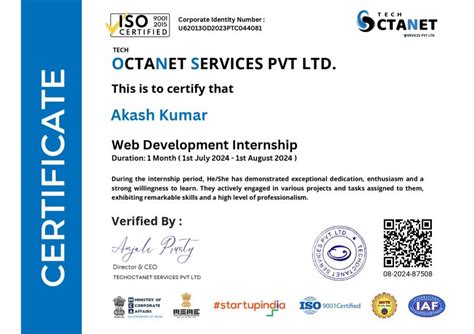 Akash Kumar On Linkedin Webdevelopment Octanet Internship