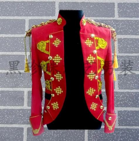 Red Men Suits Designs Royal Cosplay Stage Costumes For Singers Men
