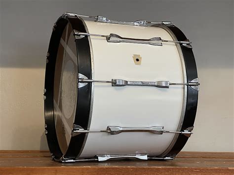 1980s Ludwig 20 White Cortex 14x20 Classic Maple Marching Reverb