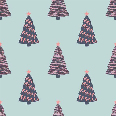 Christmas Trees Seamless Pattern Cute Design Vector 11014315 Vector Art