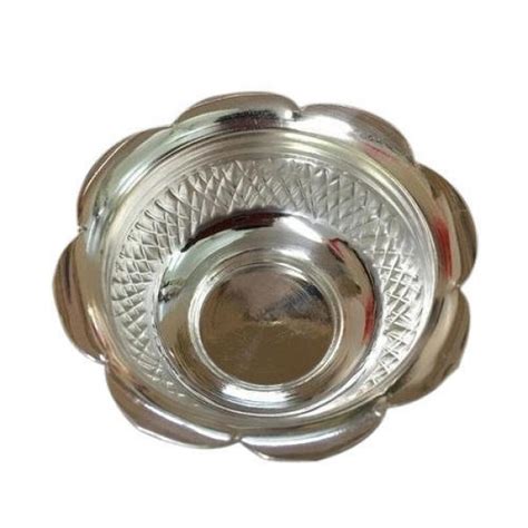 Silver Prasadam Nakshi Katori Bowl With Carvings For Pooja Small
