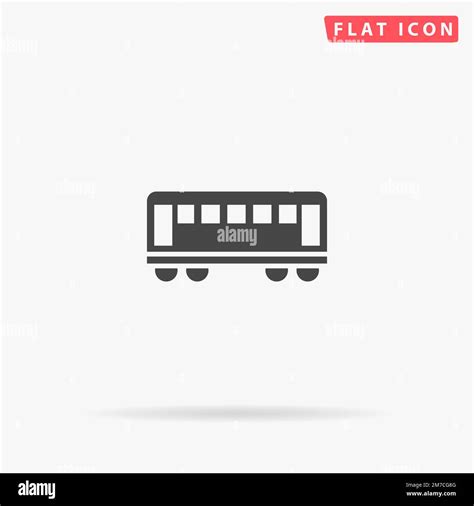 Railcar Flat Vector Icon Hand Drawn Style Design Illustrations Stock