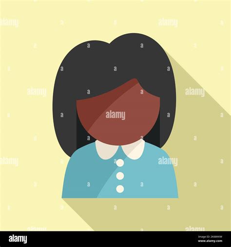 Cute African Girl Icon Flat Vector Work Office Africa Couple Stock