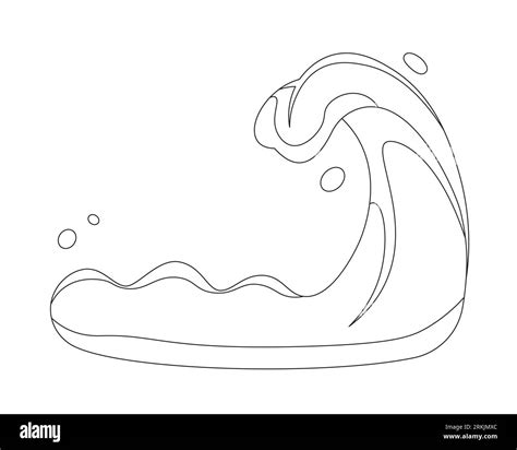 Tsunami Giant Wave Monochrome Flat Vector Object Stock Vector Image