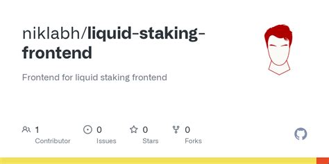 Github Niklabhliquid Staking Frontend Frontend For Liquid Staking