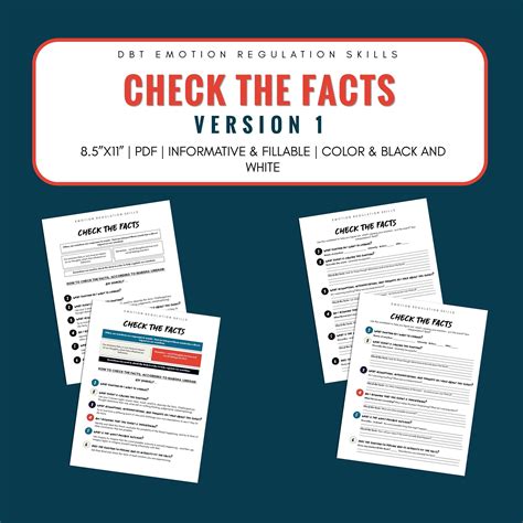 Check The Facts Dbt Emotion Regulation Handouts Etsy