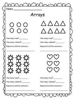 Arrays Worksheet Free By The Clever Teacher TPT