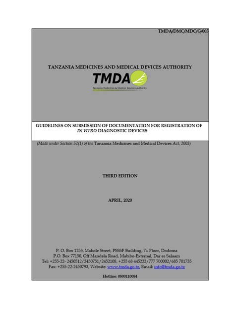 En1597390340 Ivdd Registration Guidelines Final 3 Sk Pdf Medical Device Medical
