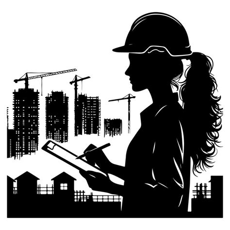 vector silhouette of an engineer evaluating safety protocols at a