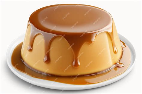 Premium Photo Flan Caramel On White Background Illustration Images