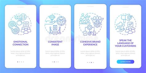 Ways To Develop Brand Longevity Blue Gradient Onboarding Mobile App Screen Stock Vector