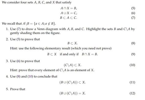 Solved We Consider Four Sets A B C And X That Satisfy Chegg