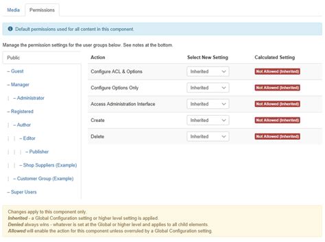 Help310 Components Media Manager Options Joomla Documentation