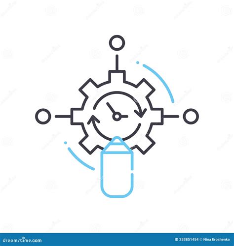 Time Management Line Icon Outline Symbol Vector Illustration Concept