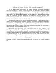 Primary Objectives Of Criminal Investigation Detection Course Hero