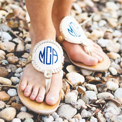 Embroidered Monogram Sandals Flip Flop Marleylilly