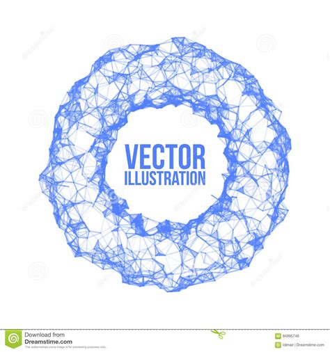 Wireframe Polygonal Background Abstract Form With Connected Lines And