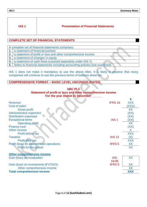 Pdf Ias 1 Presentation Of Financial Statements Complete Set