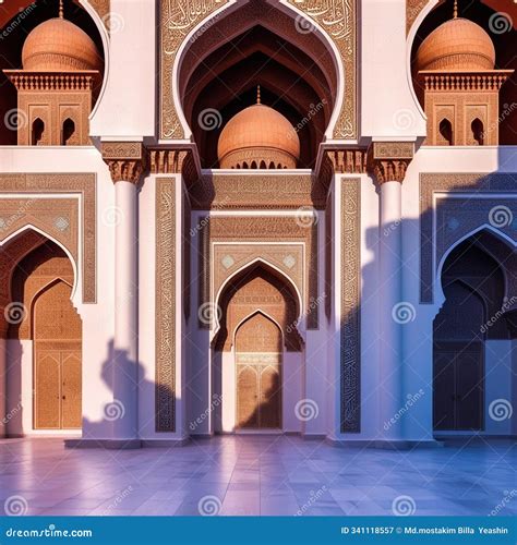 Arabic Architecture White Background With Typical Geometry Of Arabic
