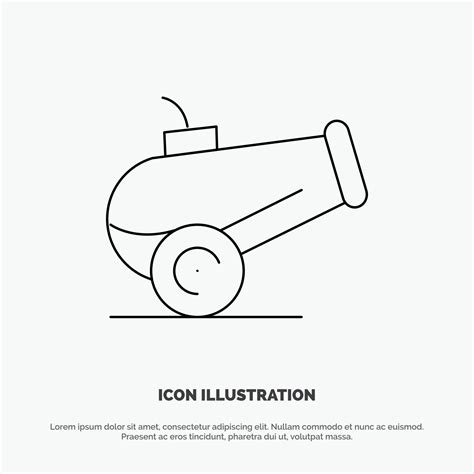 Canon Weapon Vector Line Icon 18028003 Vector Art At Vecteezy
