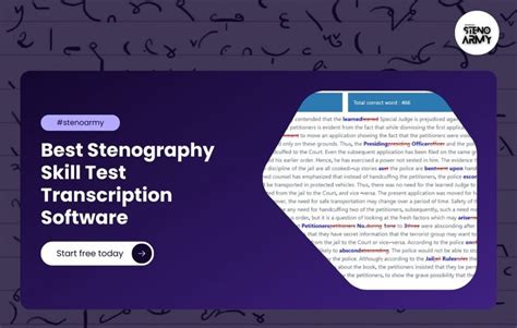 Best Stenography Skill Test Transcription Software Free Demo Steno